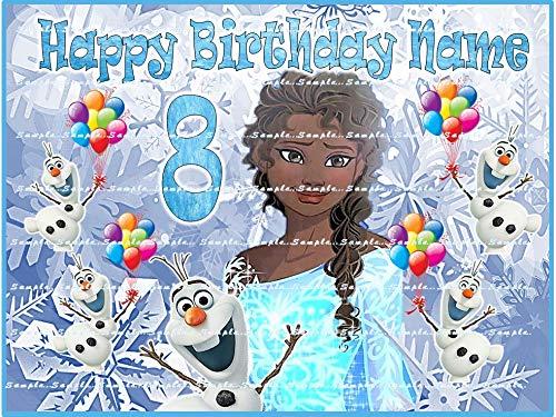 AFRICAN AMERICAN ELSA : Personalized edible Birthday Cake topper ...