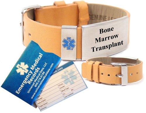 Pre-Engraved"Bone Marrow Transplant" Medical Alert Identification Tan ...