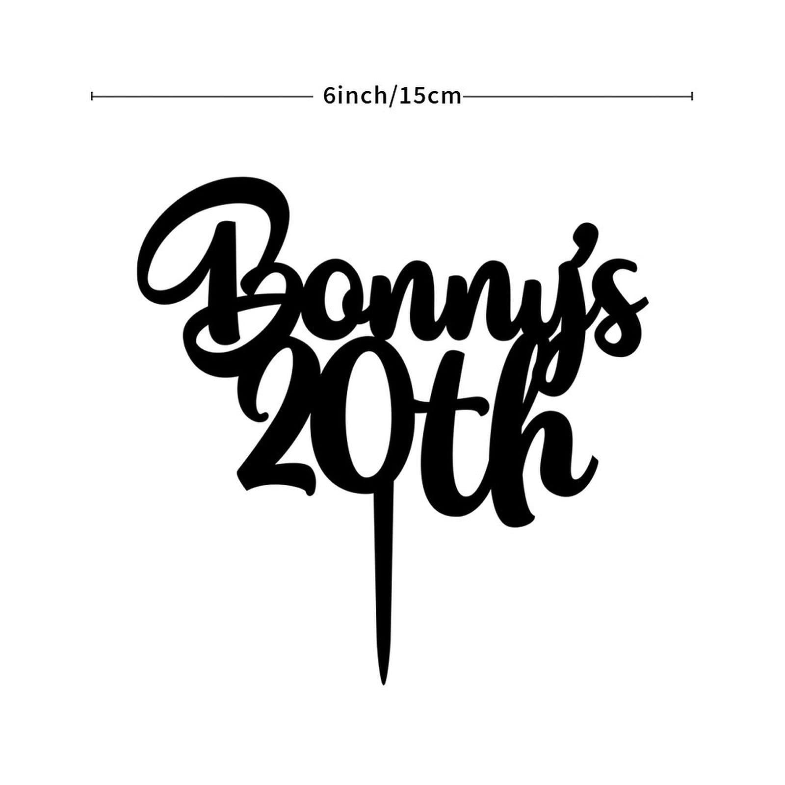 20th Cake Toppers Personalized Happy Birthday Cake Generic