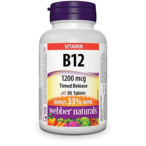 Webber Naturals Vitamin B12 Timed Release 1200mg 80 Tablets