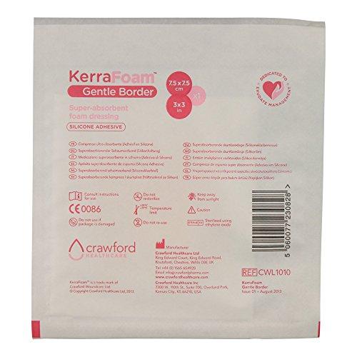 KerraFoam 3" x 3" Gentle Border Foam Dressing for Wound Care (CWL 1010 ...