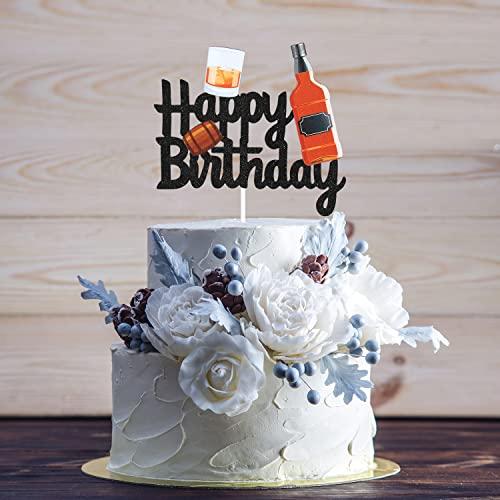 Whisky Happy Birthday Cake Topper - Summer Hawaii Caiwowo