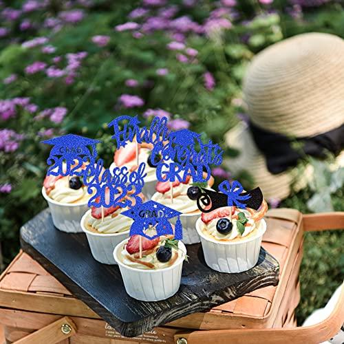 Rsstarxi 24 Pack Glitter 2023 Graduation Cupcake Toppers Finally I Did ...