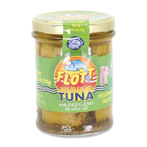 Flott - Solid Light Yellowfin Tuna Fillets with Oregano in Oil, (1)- 6. ...