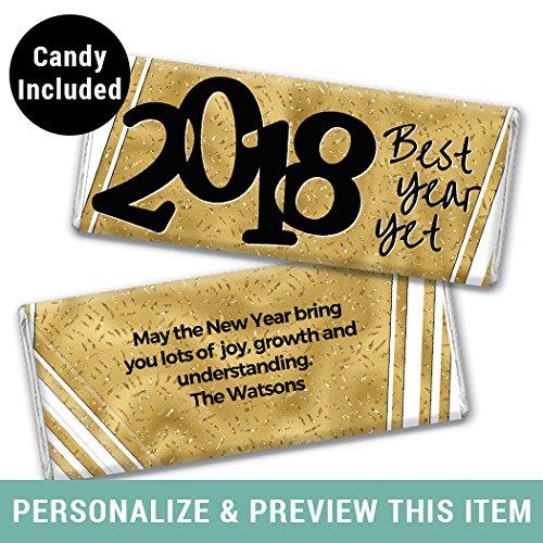 Personalized New Year's Eve Gold Chocolate Bar & Wrapper - Fully ...