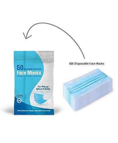50 Pack of Disposable Protective Face Masks pH Advantage