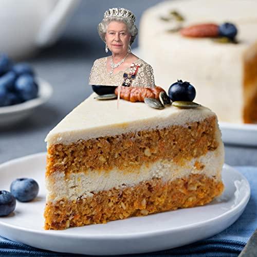 xiaoguozi 12/25/50Pcs Jubilee Cake Toppers 2022, Queen Jubilee Cake ...