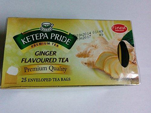 Kenyan Ketepa Pride Ginger Flavoured Enveloped Tea Bags 25 sachets ...