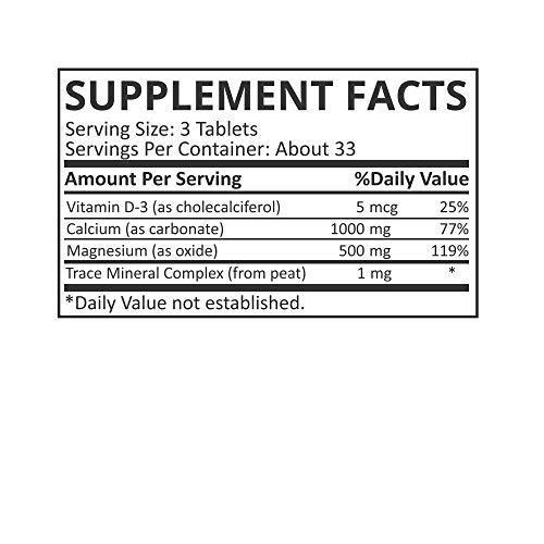 Pure Science Calcium 1000mg, Magnesium 500mg, Vitamin D3 5mg -1505mg ...