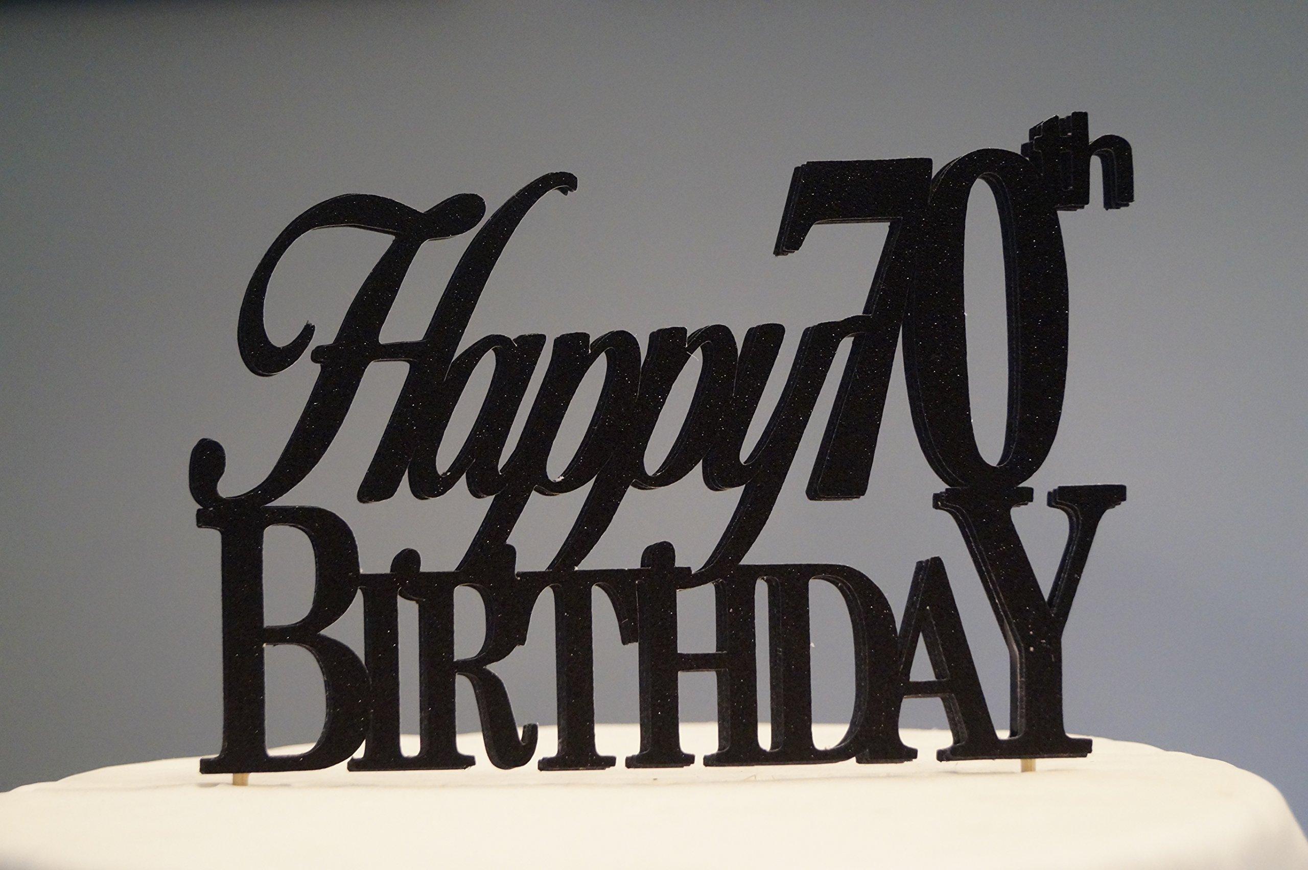 All About Details Happy 70th birthday Cake Topper,1pc, 70th Birthday ...