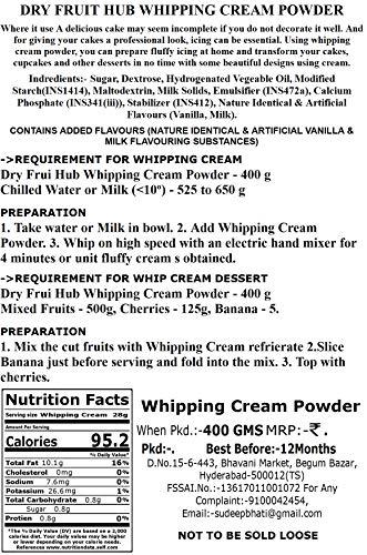 Dry Fruit Hub Whipping Cream Powder 400gms DRY FRUIT HUB