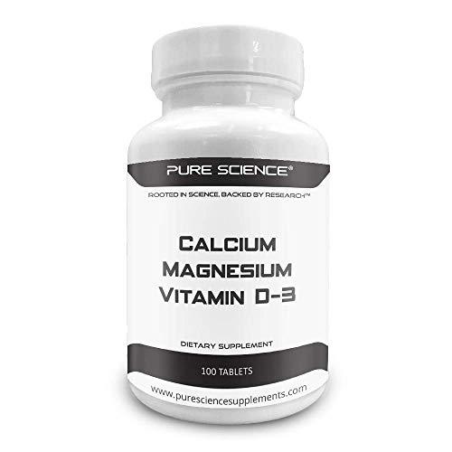 Pure Science Calcium 1000mg, Magnesium 500mg, Vitamin D3 5mg -1505mg ...