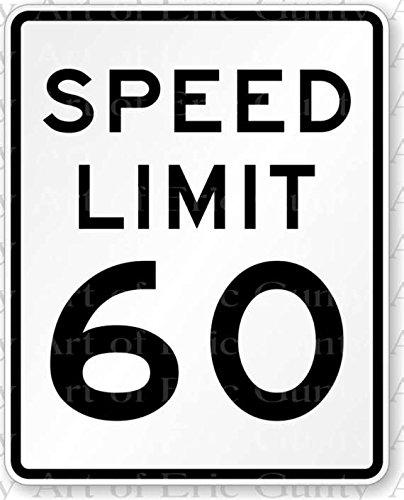 6" Round - Speed Limit 60th Birthday - Edible Cake/Cupcake Party Topper ...