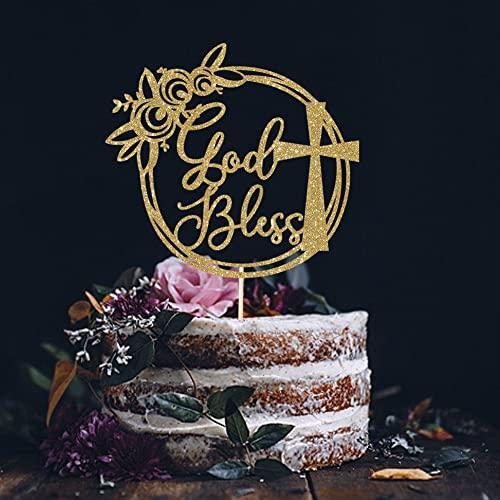 God Bless Cake Topper,Baptism Cake Topper,Christening Cake Topper,Holy ...