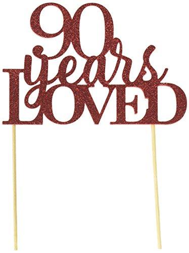 All About Details 90 Years Loved Cake Topper, 1PC, 90th Birthday, Party ...