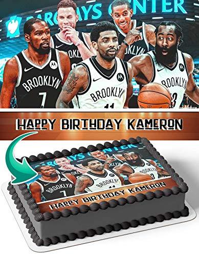 Cakecery Broklyn Nets Durant Kyrie Harden Edible Cake Image Topper ...