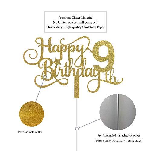 ALPHA K GG 9th Birthday Cake Topper, Happy 9th Birthday Cake Topper ...