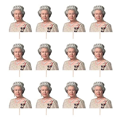 xiaoguozi 12/25/50Pcs Jubilee Cake Toppers 2022, Queen Jubilee Cake ...