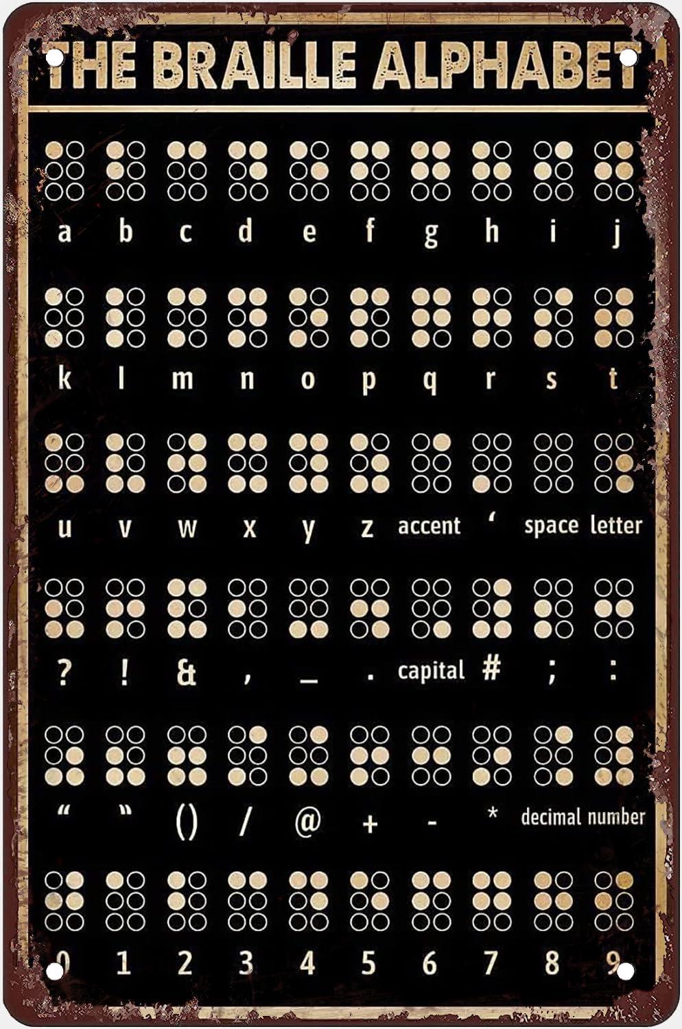 Braille Knowledge Metal Tin Signs The Braille PICFORT